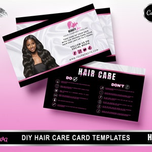 Hair Care Card for Hair Extension Business Hair Care Card - Etsy