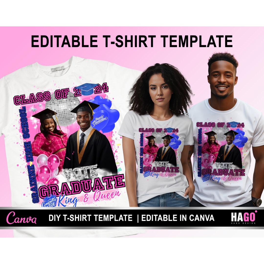 Editable Graduation T Shirt Template King&queen T-shirt Design Template ...