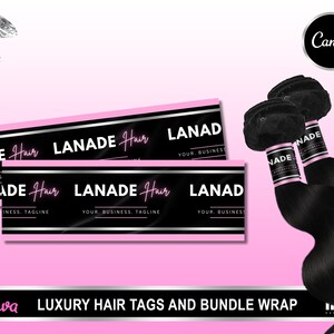 Hair Tags and Bundle Wraps Template, Luxury Hair Tags, Luxury Bundle ...