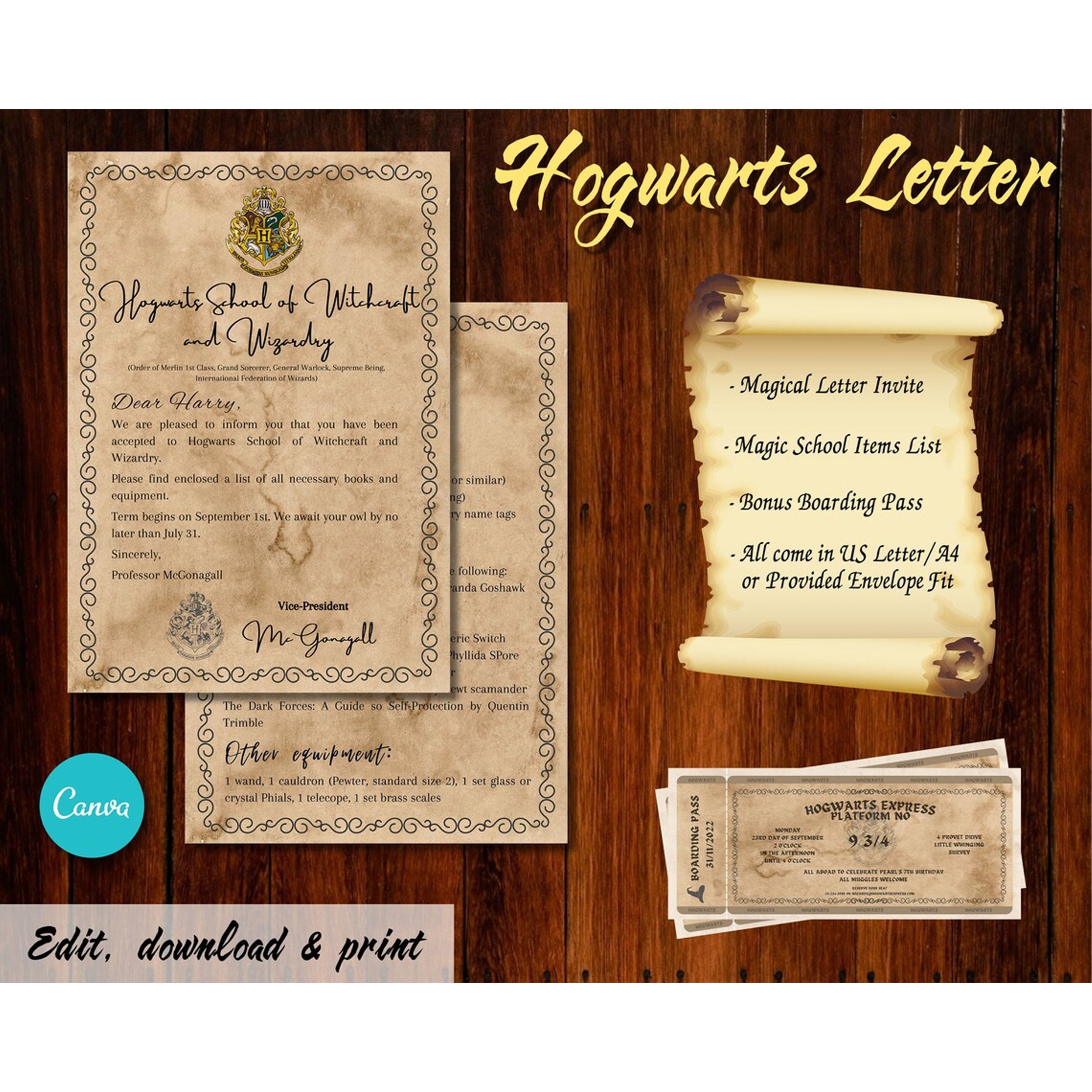 Hogwarts Letter Envelope