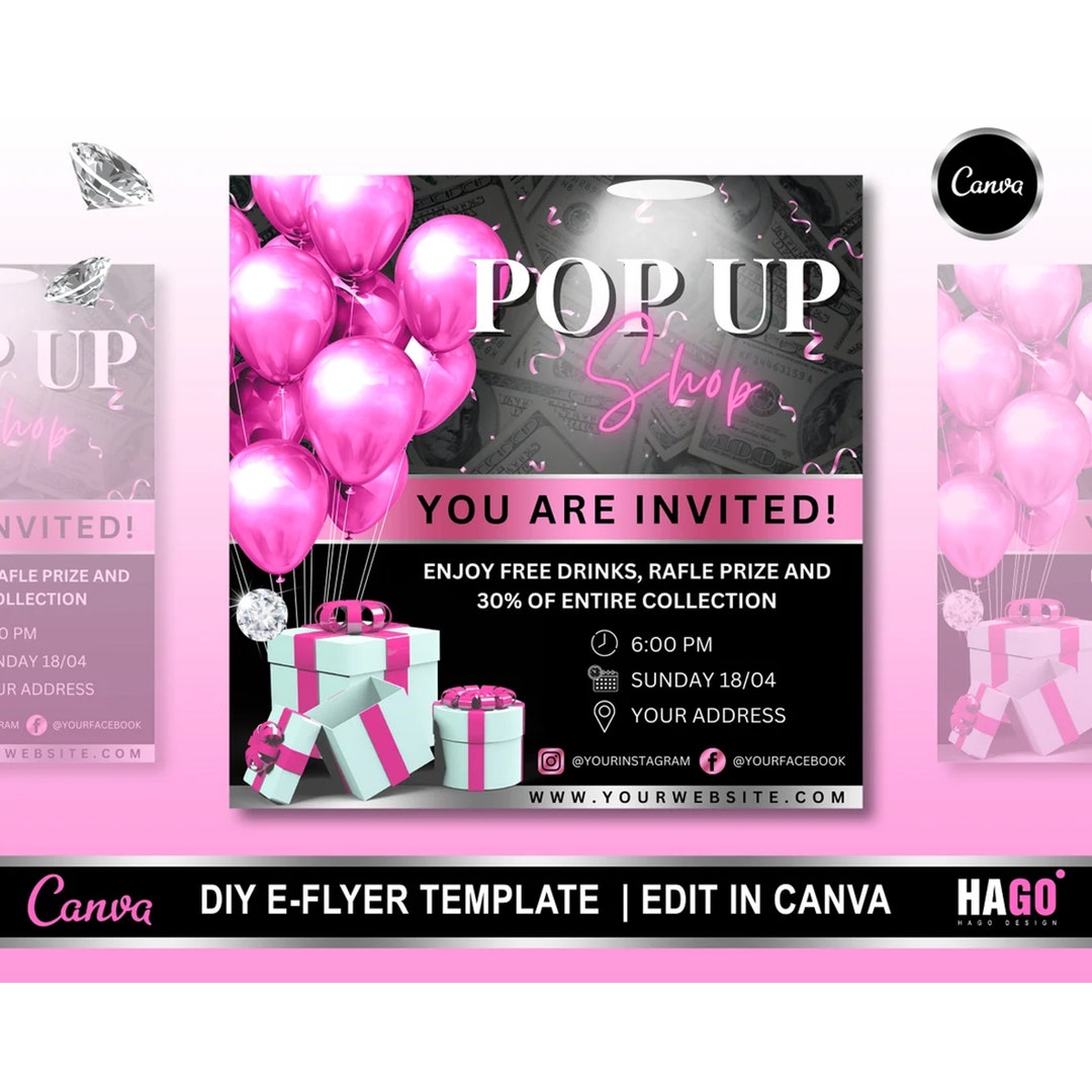 Pop up Shop Flyer, Sip and Shop Flyer, Event Flyer, Boutique Flyer ...