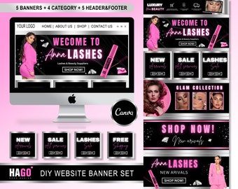 DIY Web Slide Banners Wig Hair Business Website Banners - Etsy