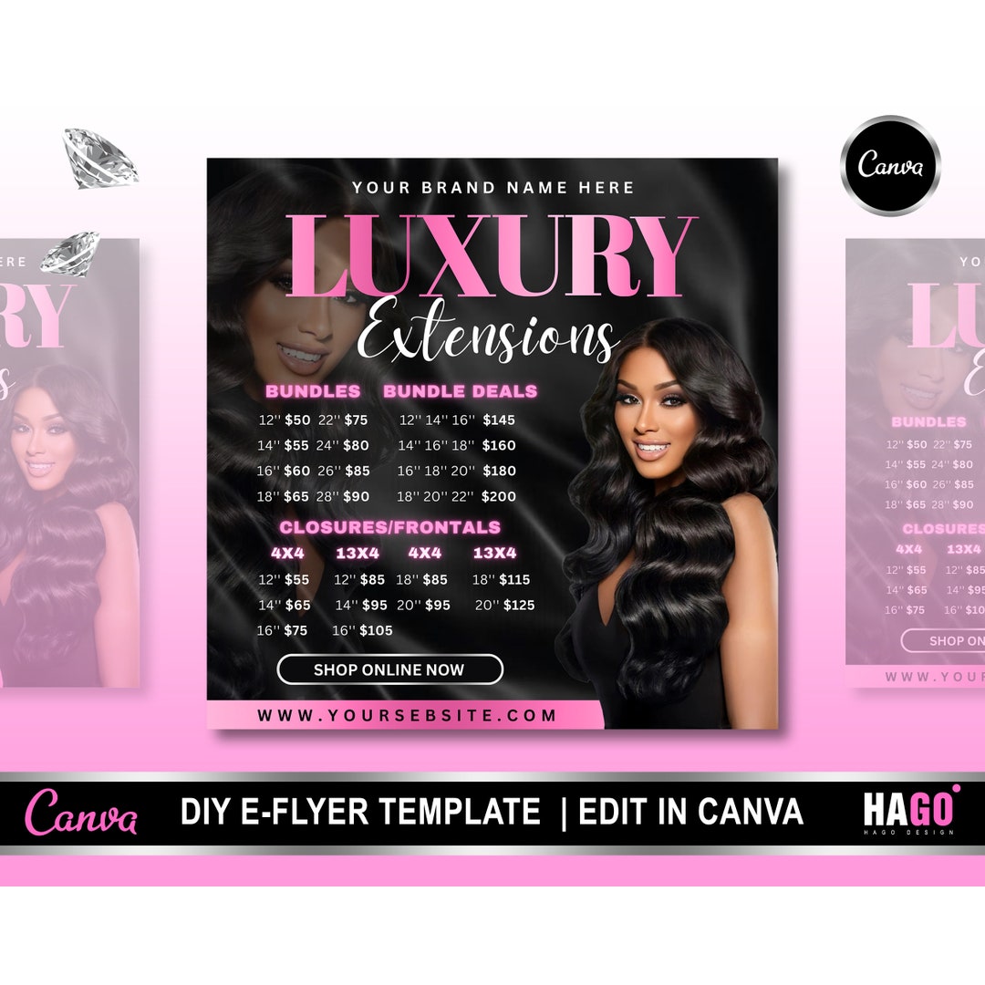 DIY Hair Collection Price List Flyer, Hair Pricelist Flyer, Hair ...
