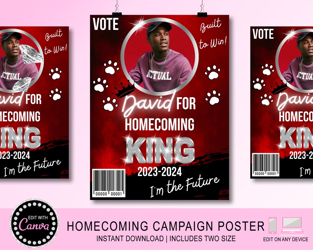 Homecoming King Poster Sign Class Campaign Class President - Etsy