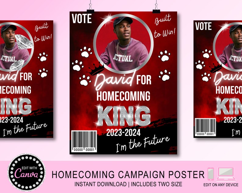 Homecoming King Poster Sign Class Campaign Class President - Etsy