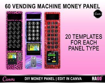 Editable Vending Machine Money Panel Template, Vending Machine Money ...