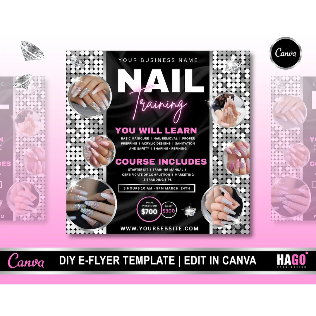 Nail Training Flyer, Nails Course Flyer, Nail Technician Flyer ...