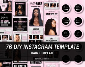 Hair Stylist Instagram Post Templates, Hair Stylist Website, Hair Care ...