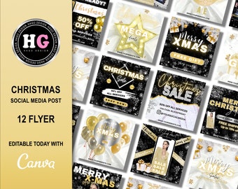 Christmas Social Media Flyer, 12 Days of Christmas, Christmas Sale ...