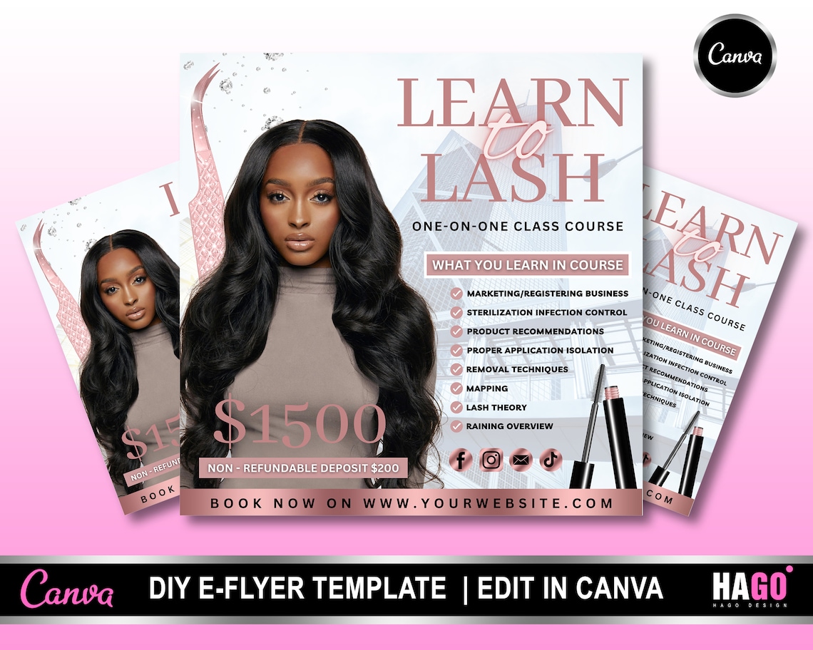 DIY Lash Training Course Flyer Lash Class Flyer Eyelash - Etsy