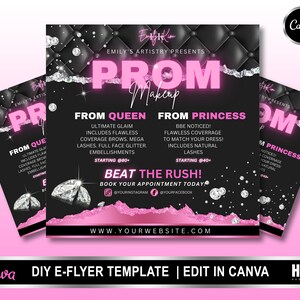 Prom Makeup Flyer, Prom Flyer, Prom Makeup, MUA Flyer, Makeup Flyer ...