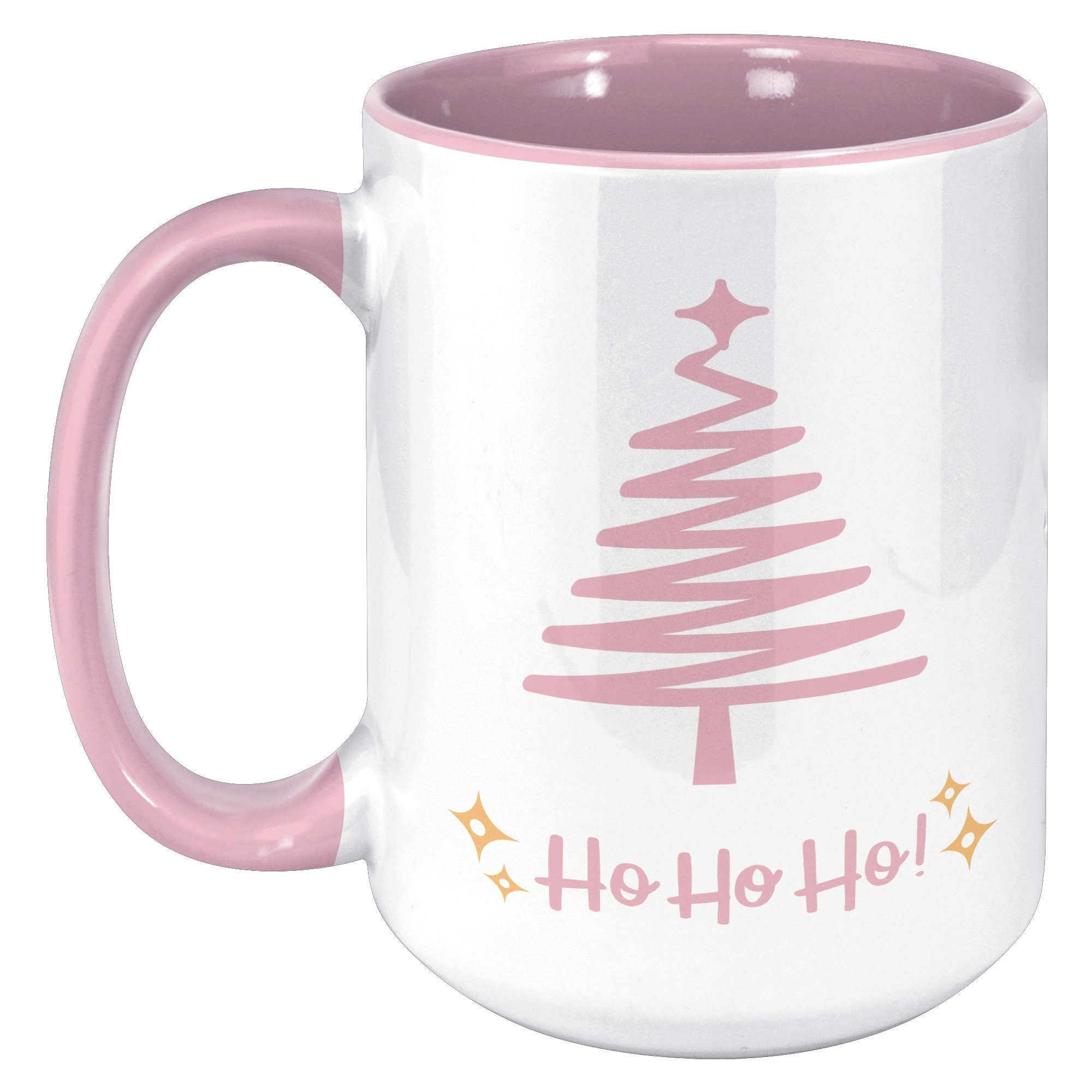 Christmas Coffee Mug Ho Ho Ho Pink Tree Mug Girls Holiday - Etsy