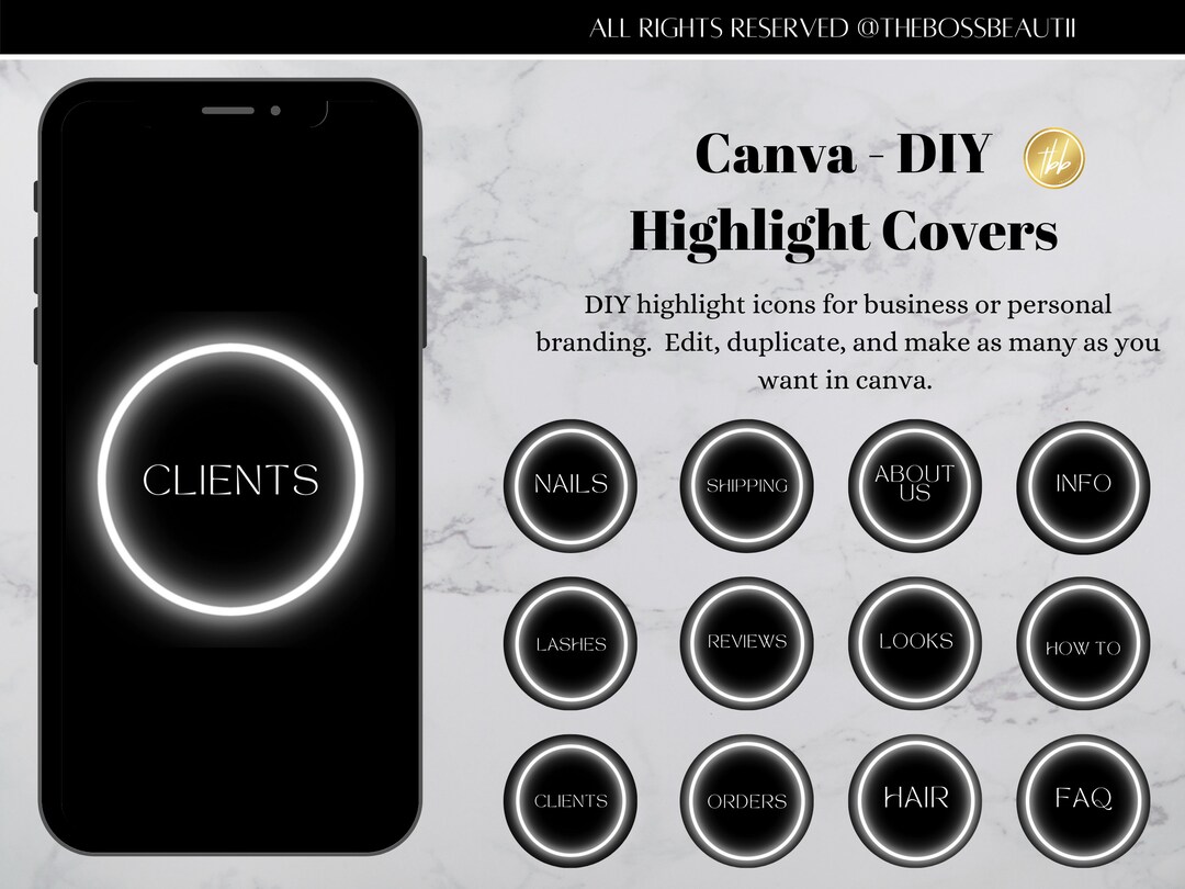 Black Instagram Highlight Covers| Minimalist Instagram Stories Cover ...