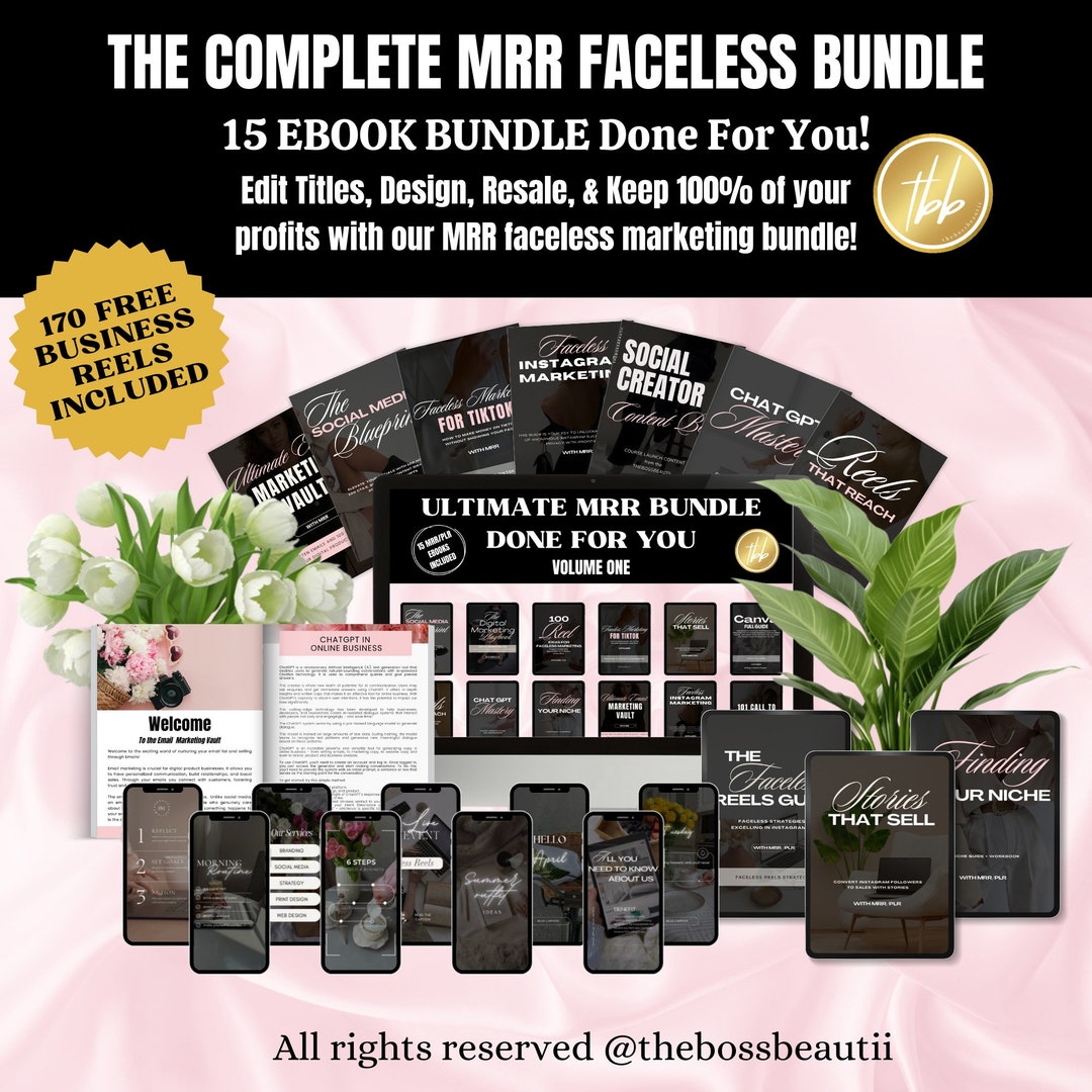 MRR Faceless Digital Marketing All-in-one Course Bundle | Master Resell ...
