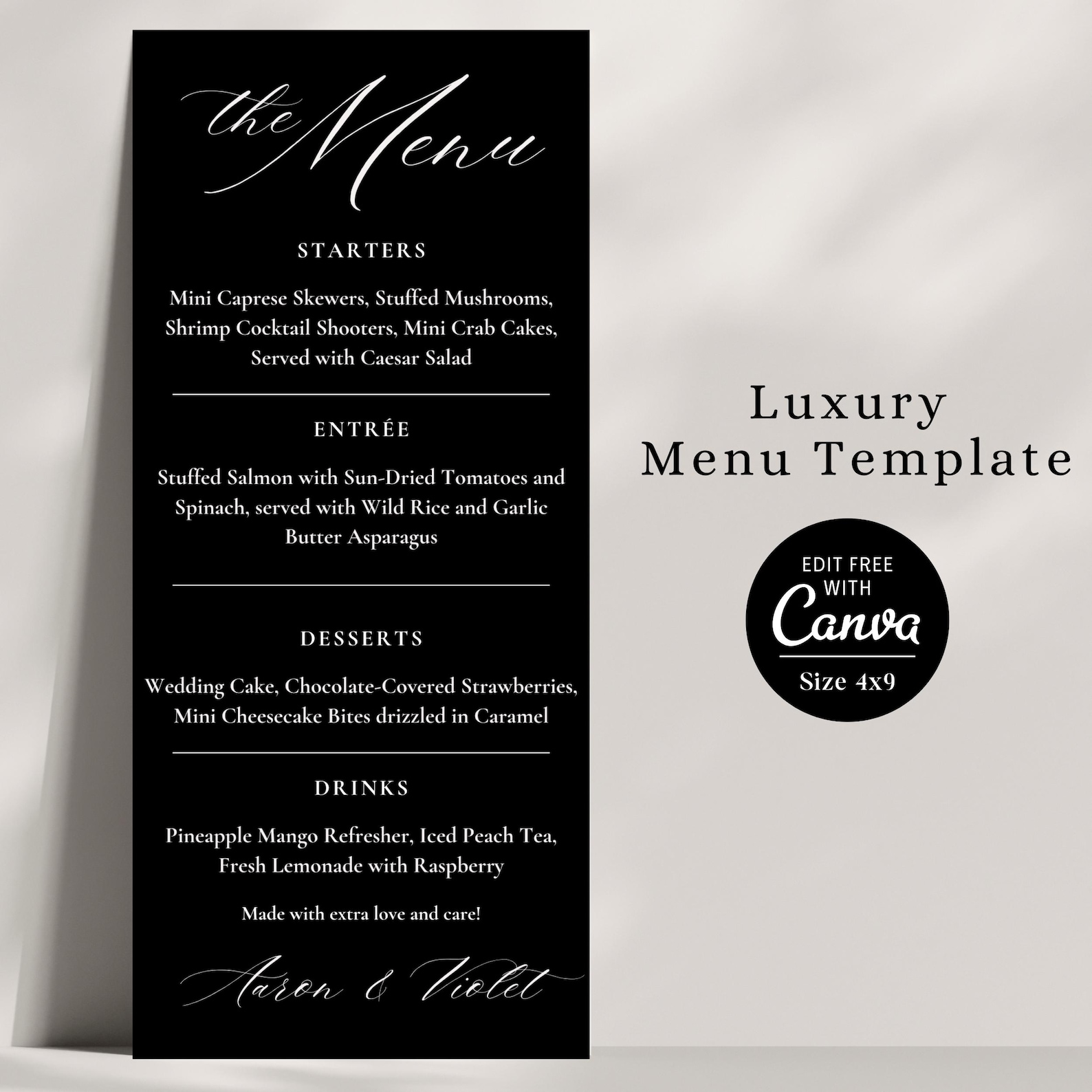 Wedding Menu Template, Birthday Menu Template, Minimalist Menu Template ...