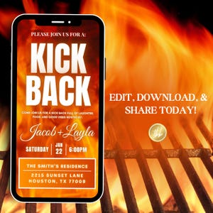 Kick Back Party Invitation, Digital Video Invite, Text Message Evite ...