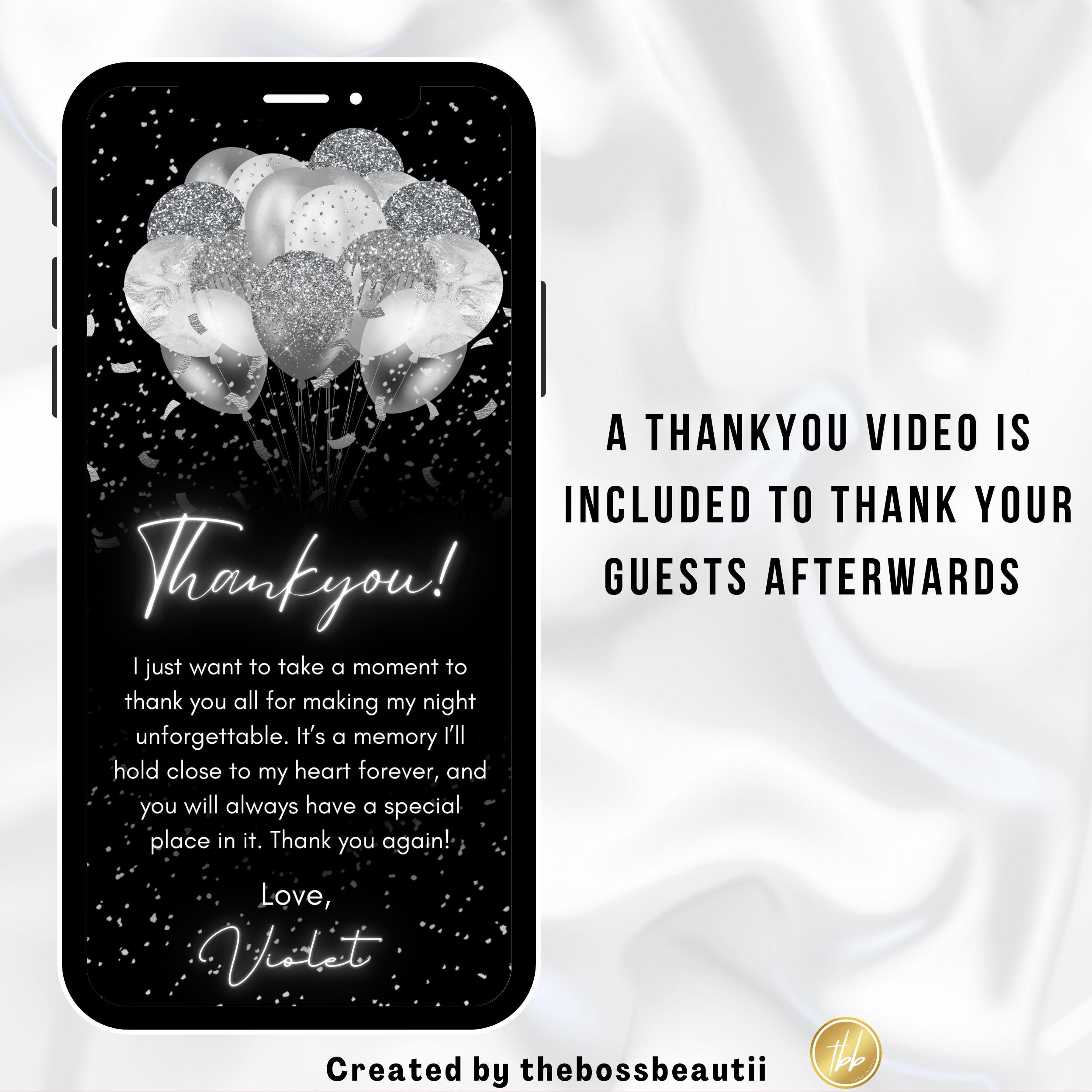 33rd Silver Birthday Dinner Digital Invitation, 33rd Birthday Evite ...