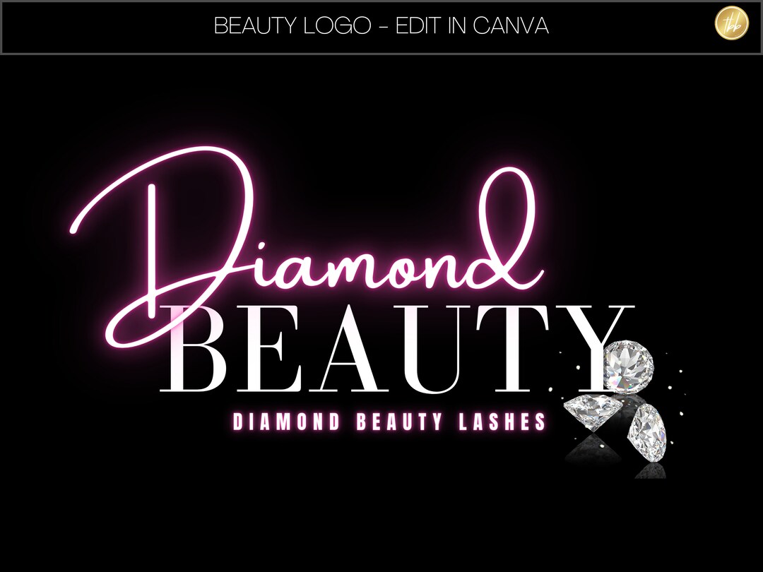 Neon PINK DIAMOND DIY Logo , Lash Logo Design, Logo, Eyelash Premade ...