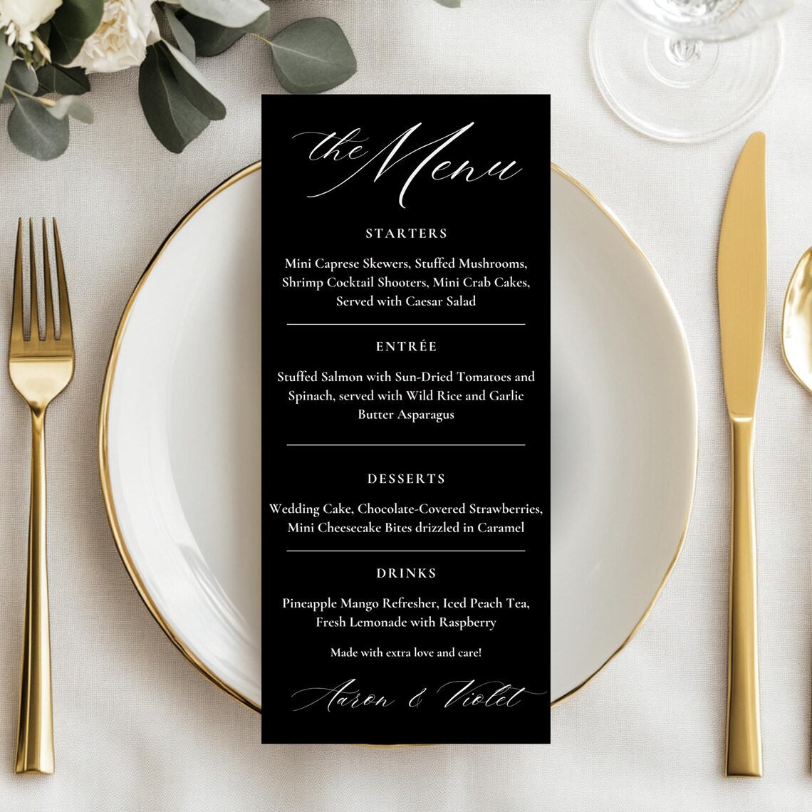 Wedding Menu Template, Birthday Menu Template, Minimalist Menu Template ...