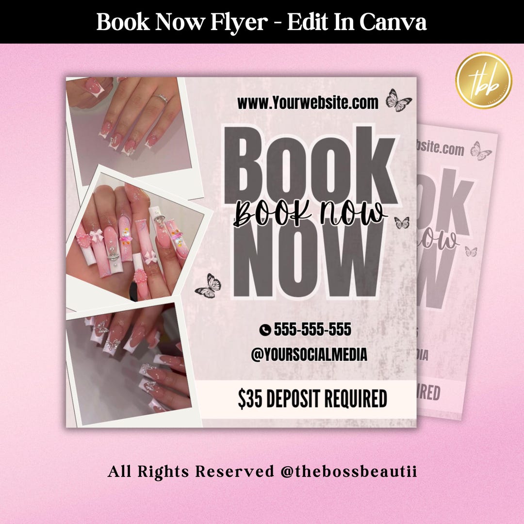 Editable Book Now Flyer, DIY Appointments Available Template, Premade ...