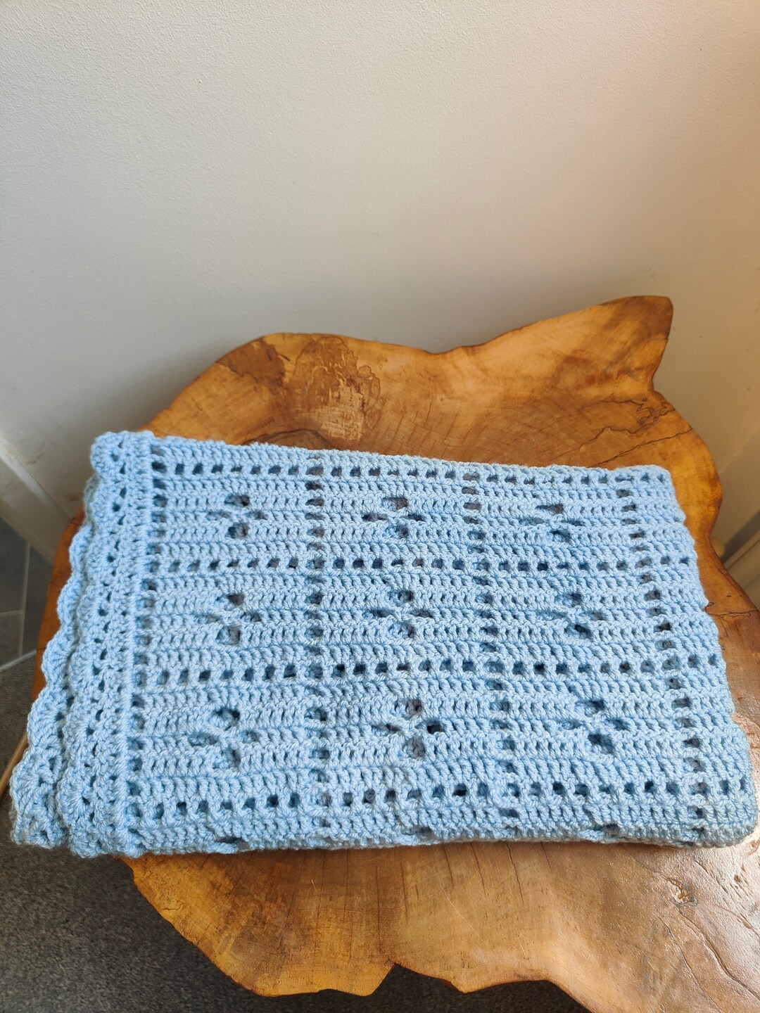 Crochet Baby Blue 'call the Midwife' Cot Blanket. FREE P&P - Etsy