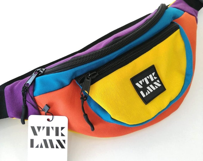 Multi-colour Bum Bag/festival Waist Pack/shoulder Bag/hip Bag/water ...