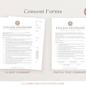 Eyelash Extension Forms - Editable Lash Consent Templates, Lash Tech ...