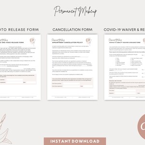 Permanent Makeup Forms - Editable PMU Consent Forms, Micropigmentation ...