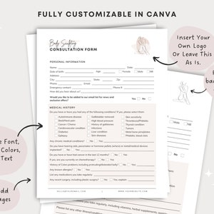 Body Sculpting Intake Forms Editable Body Contouring - Etsy