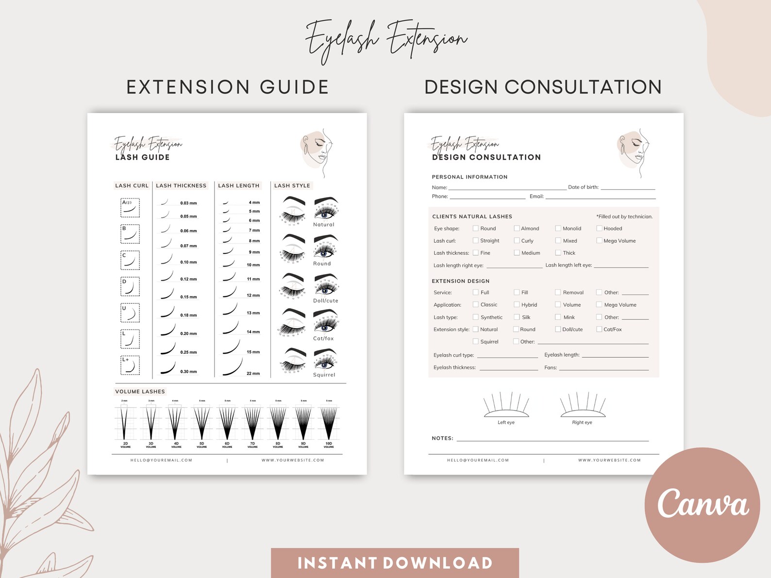 Eyelash Extension Forms Editable Lash Consent Template Lash - Etsy