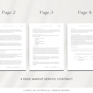Makeup Service Contract Template - MUA Contract, Makeup Service Form ...