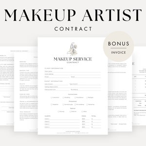 Makeup Artist Contract - Editable Template, MUA Agreement, Makeup ...