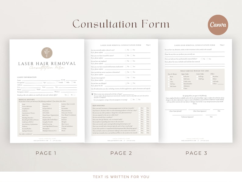 Laser Hair Removal Consent Forms - Laser Hair Reduction Intake ...