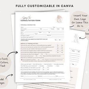 Spray Tan Forms - Editable Spray Tan Templates, Spray Tanning ...