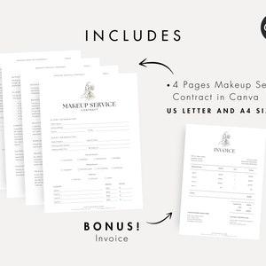 Makeup Artist Contract - Editable Template, MUA Agreement, Makeup ...
