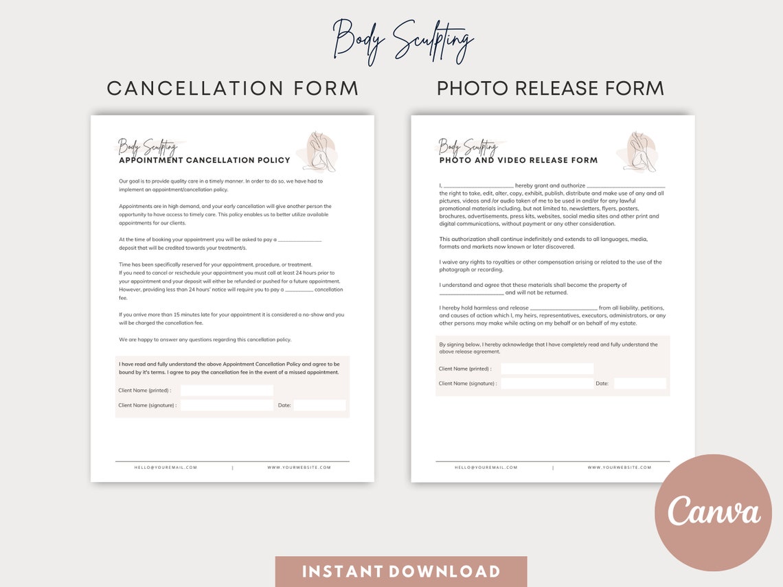 Body Sculpting Intake Forms Editable Body Contouring - Etsy