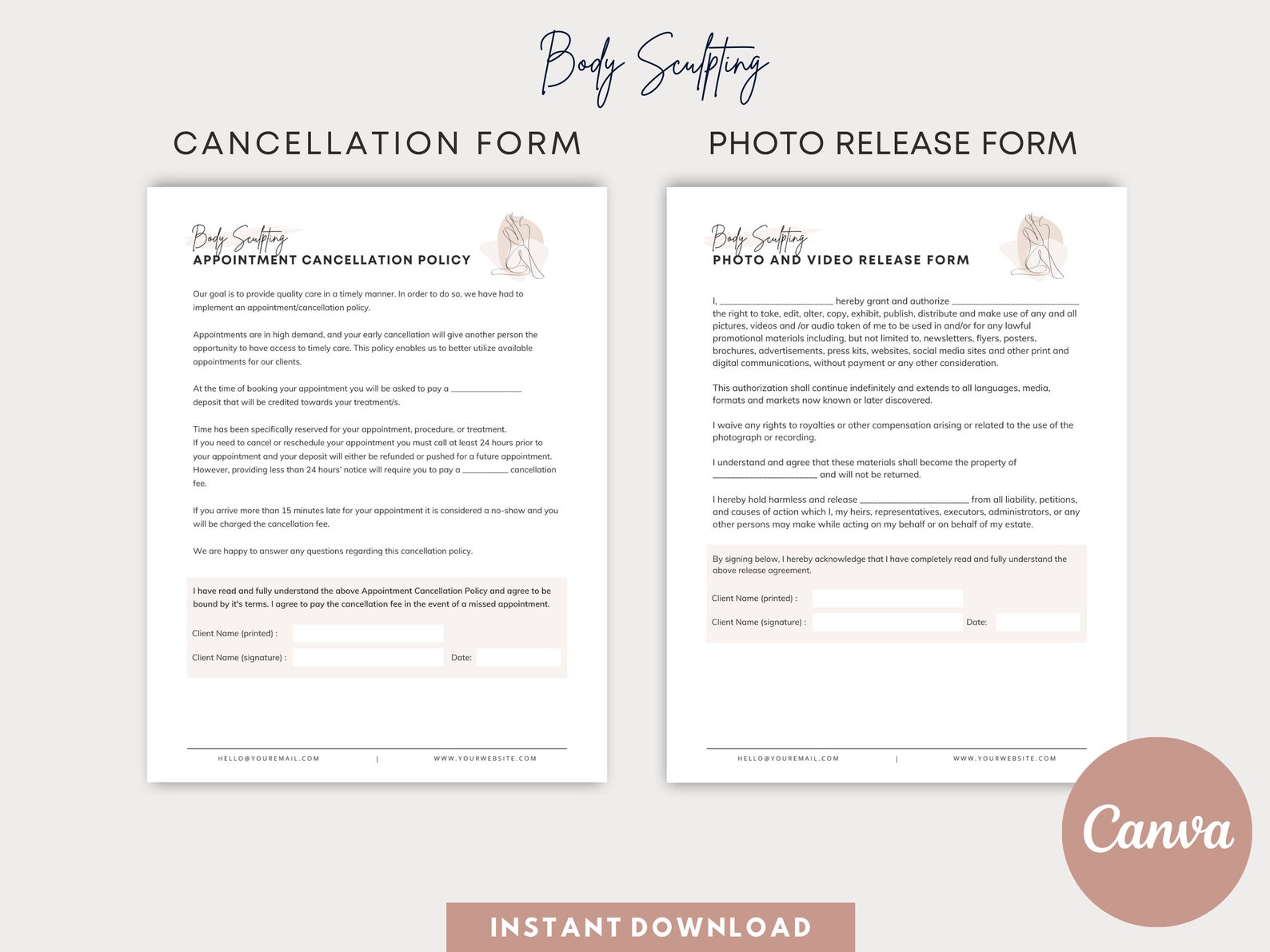 Body Sculpting Intake Forms Editable Body Contouring - Etsy