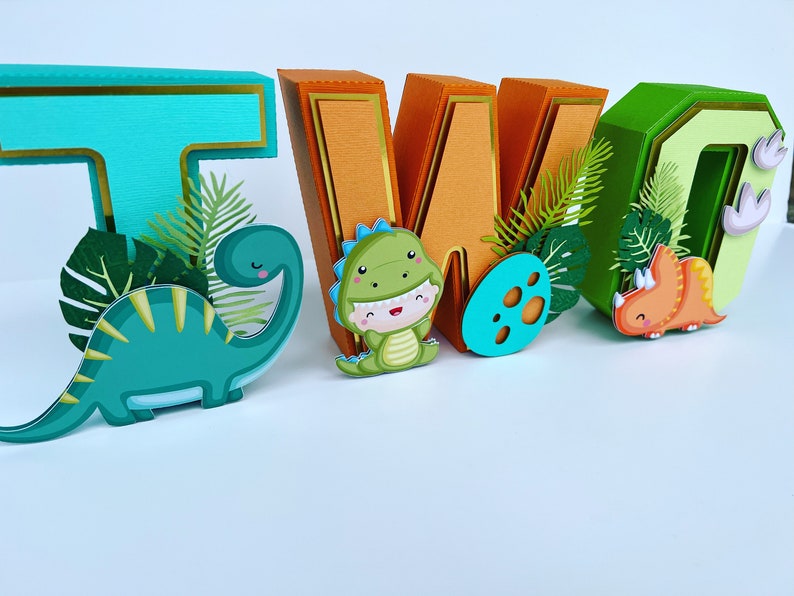Dino 3D Letters/ Dinosaur 3D Letters - Etsy