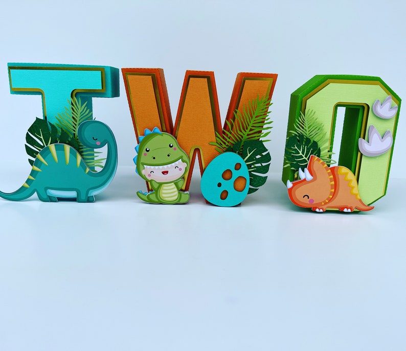 Dino 3D Letters/ Dinosaur 3D Letters - Etsy