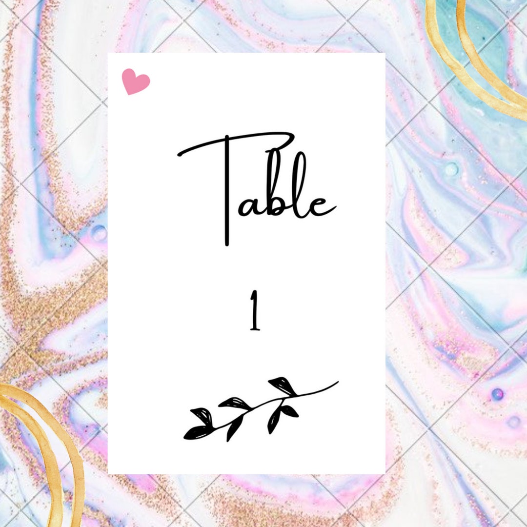 Printable Table Numbers Custom Text Instant Download - Etsy