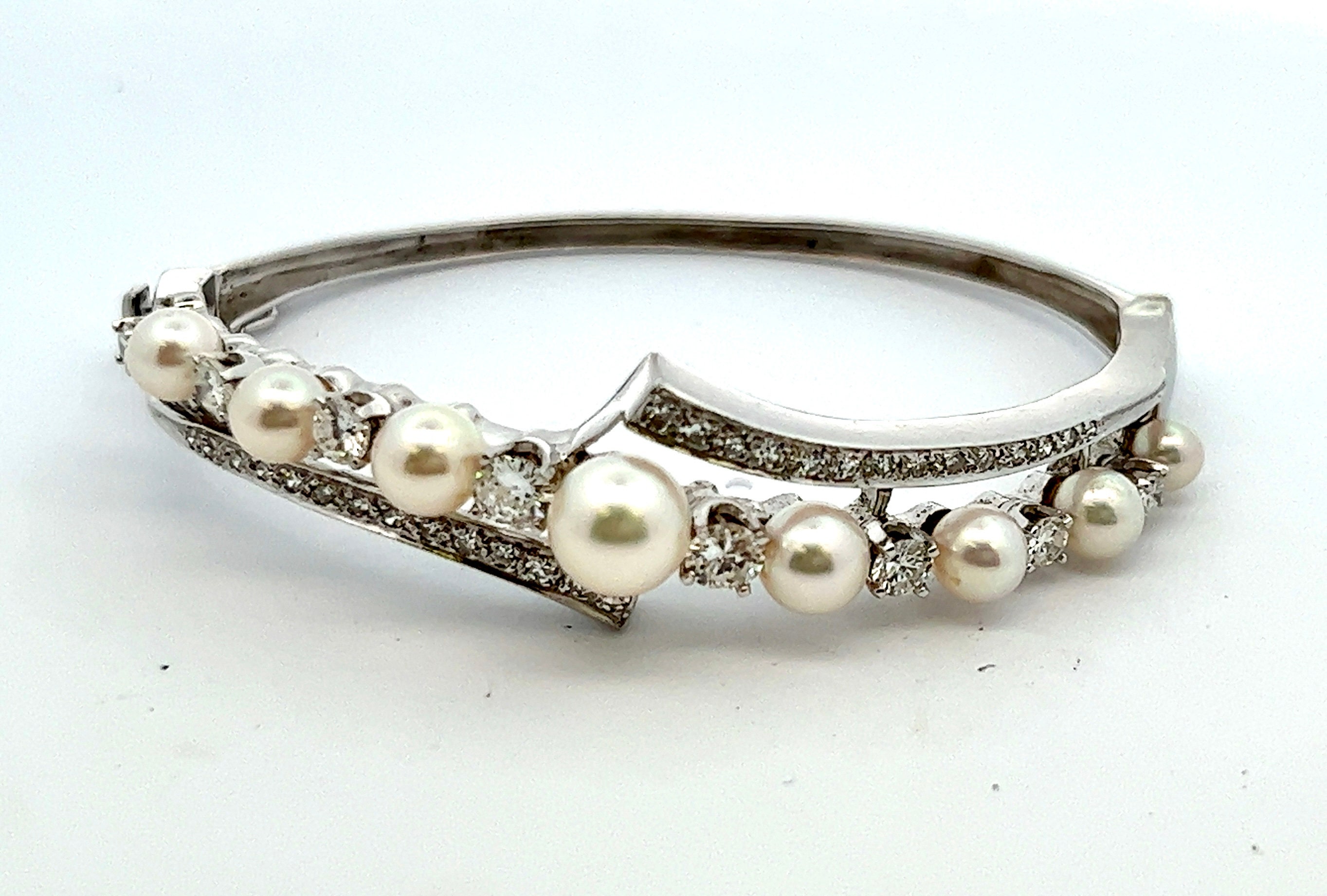 Diamond And Pearl Bangles