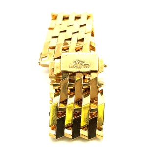 Vintage 18K Yellow Gold Solid 7 Row Link Wide Bracelet Size 7.5 - Etsy