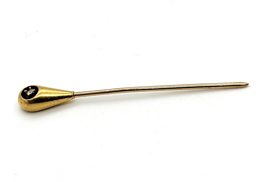 Stick Pin,14k Yellow Gold - Etsy