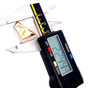 Vintage Triangle Diamond 0.57ct Omega Back Earrings in 18K Yellow Gold ...
