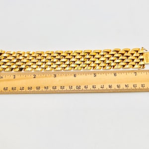 Vintage 18K Yellow Gold Solid 7 Row Link Wide Bracelet Size 7.5 - Etsy