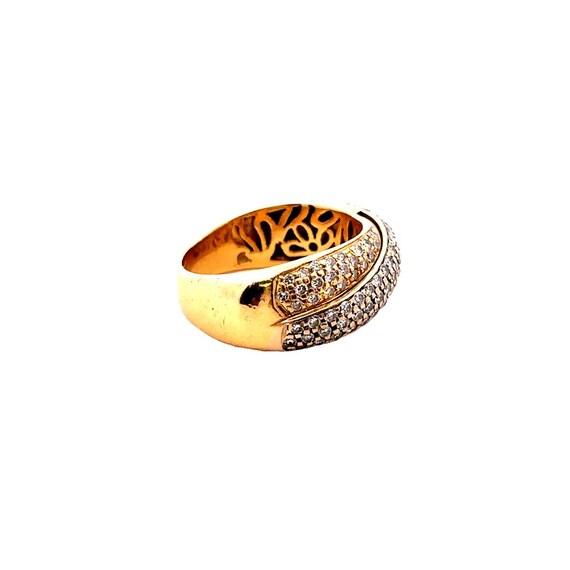 Vintage 18K Yellow Tri-Color Pave Diamond 2.00ct Ring… - Gem