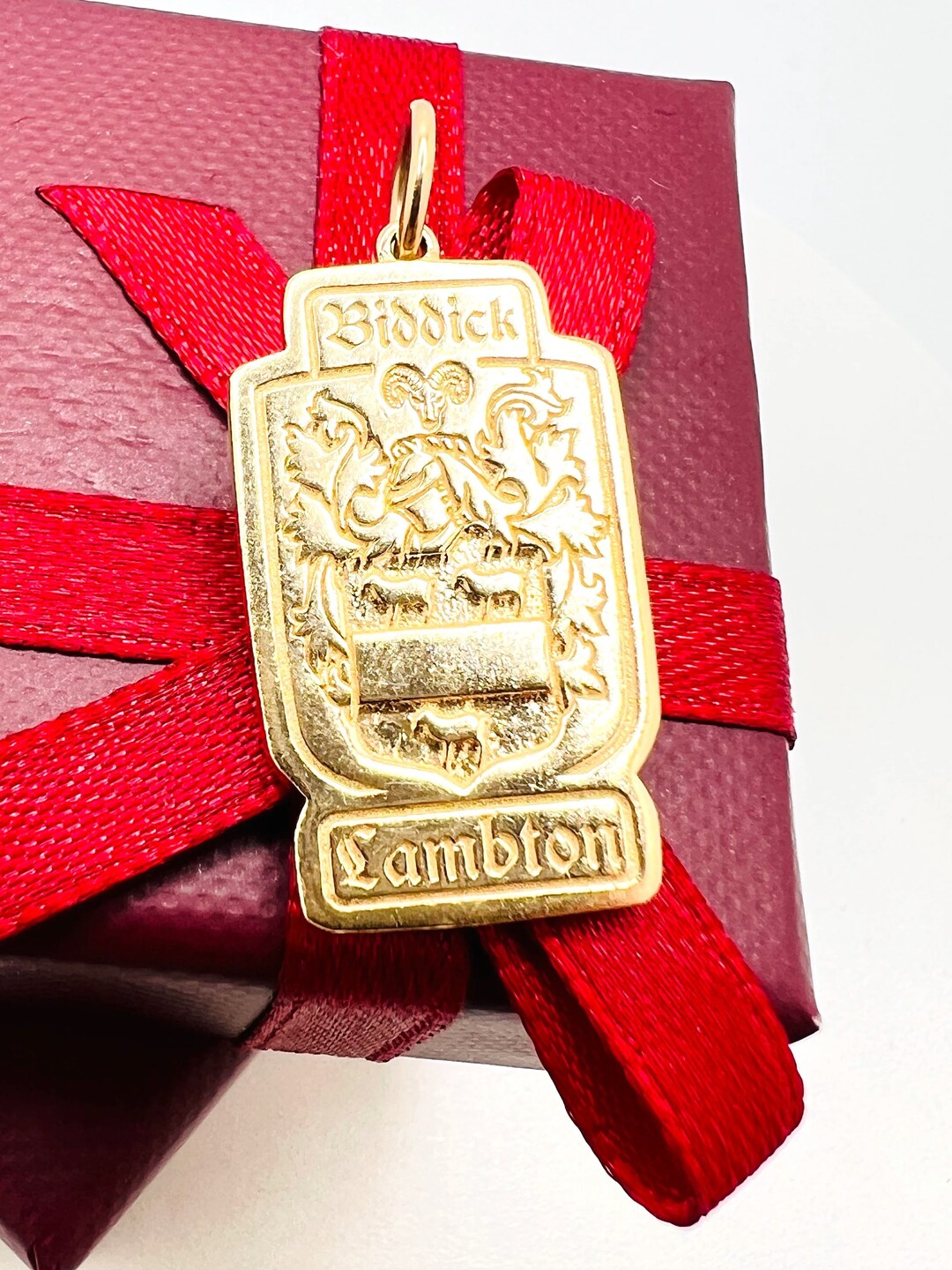 14K Solid Yellow Gold Biddick Lambton Pendant - Etsy