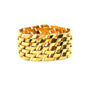 Vintage 18K Yellow Gold Solid 7 Row Link Wide Bracelet Size 7.5 - Etsy