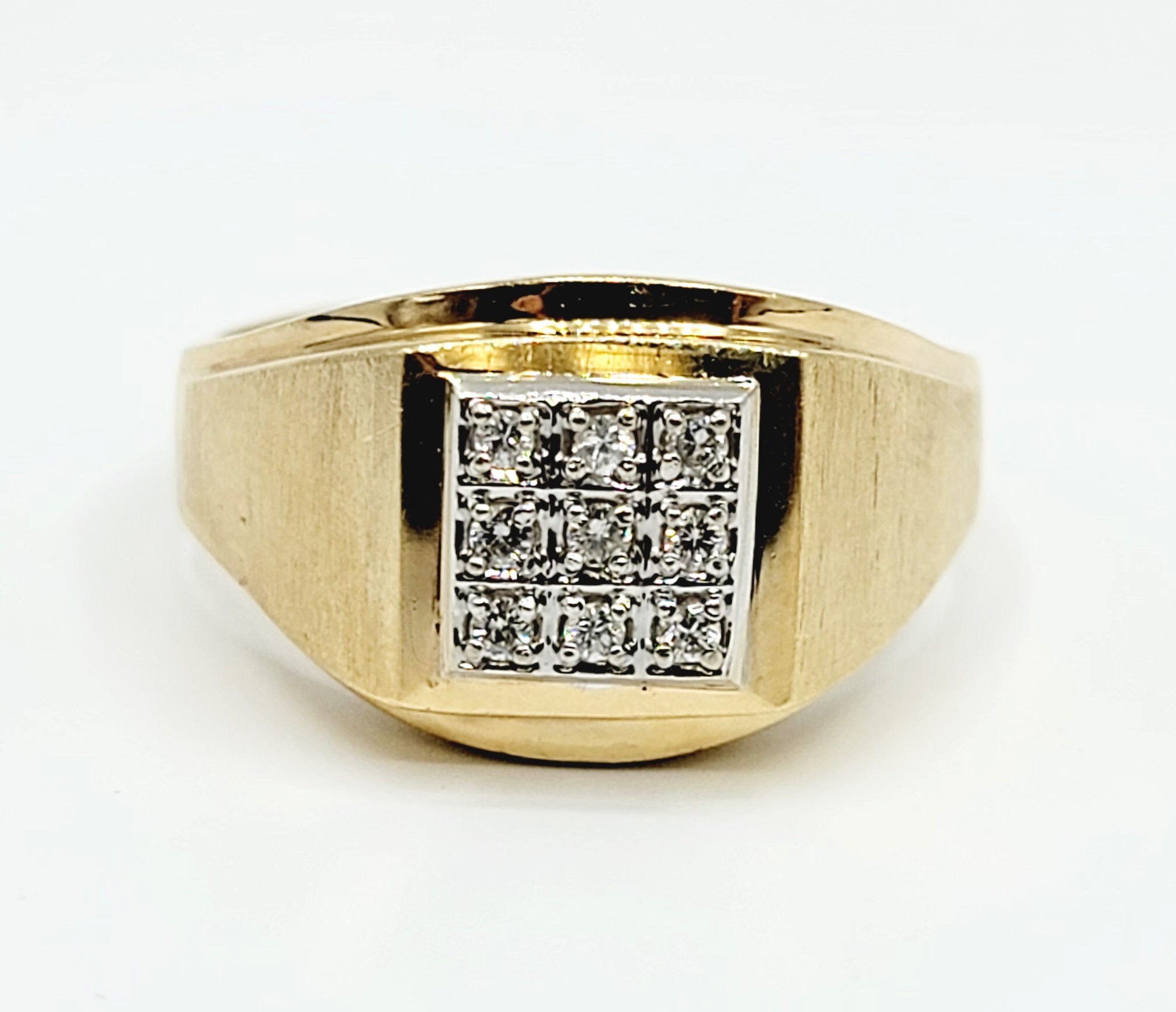 14K Yellow Gold Diamond 0.22ct Men's Ring Size 12.5 - Etsy 14K Yellow Gold Diamond 0.22ct Men's Ring Size 12.5 - Etsy