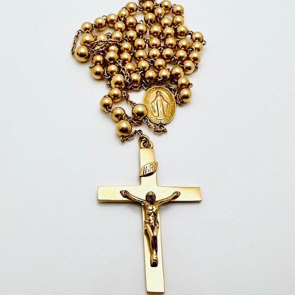 14k Gold Rosary - Etsy